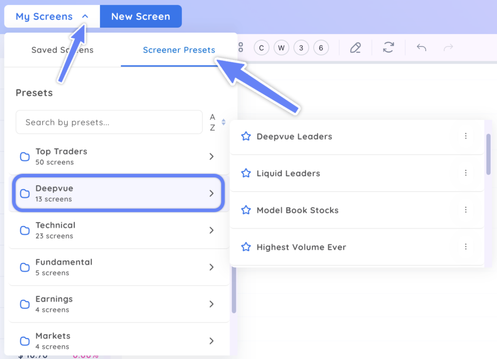 Use Screener Presets Of Top Traders | Deepvue