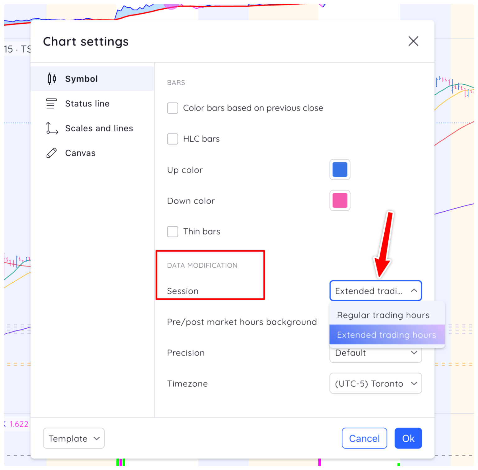 Pre & Post Market Data for Charts | Deepvue
