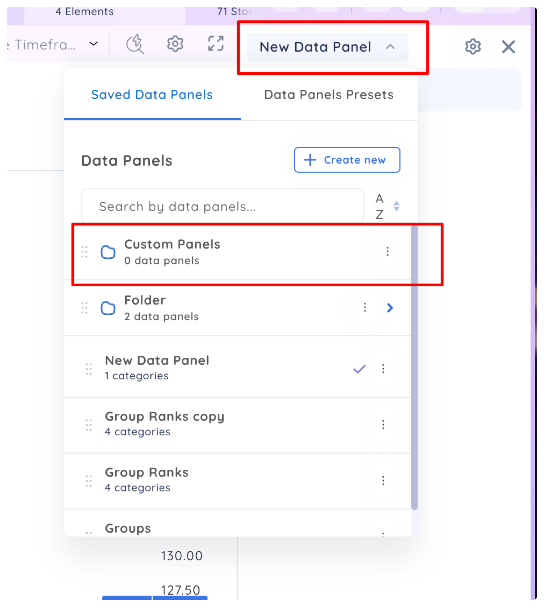 Create and Organize Data Panel Folders | Deepvue