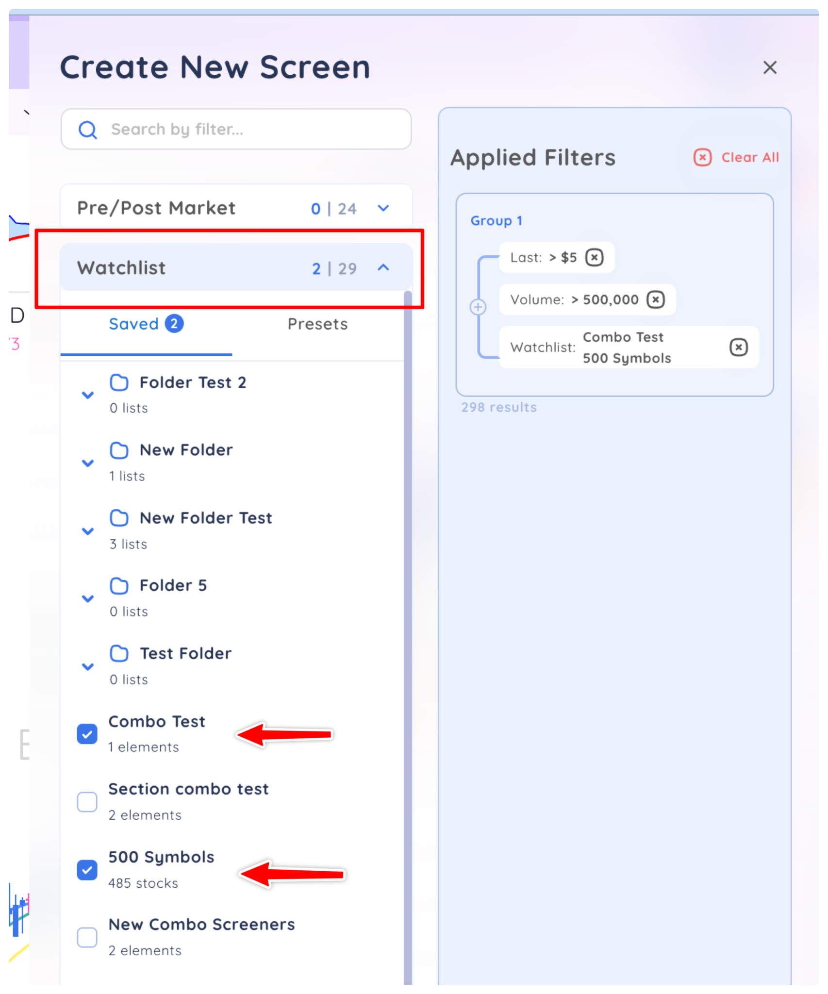 Screen Watchlists | Deepvue