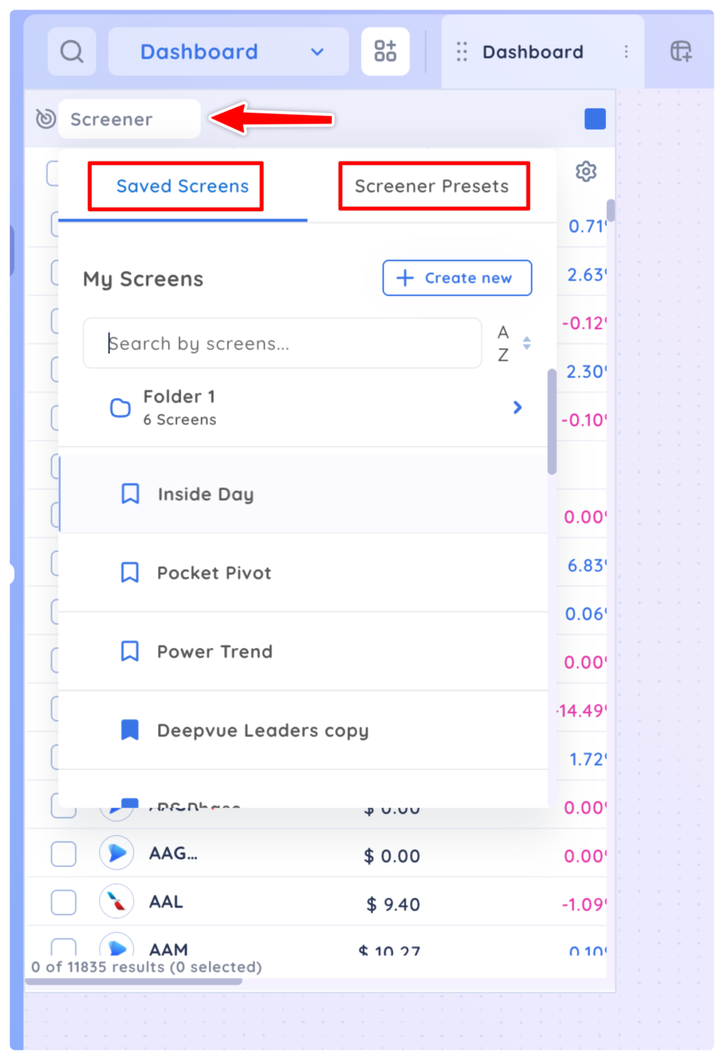 Screener App | Deepvue