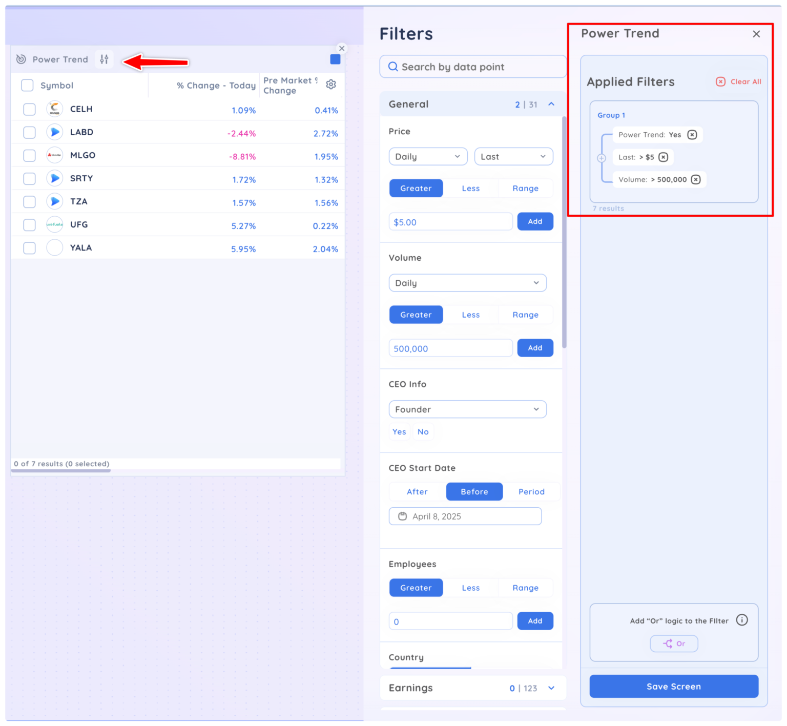 Screener App | Deepvue
